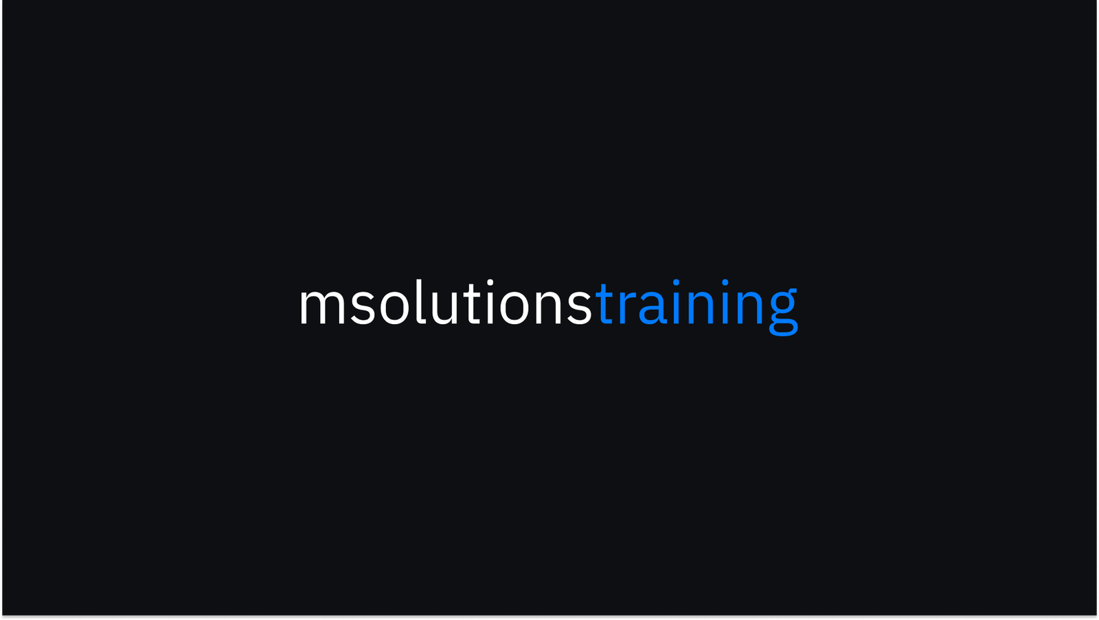 MSolutions - Trening
